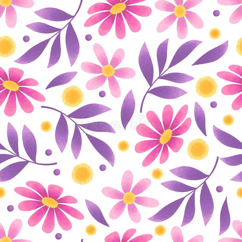 Flower Leaf Pattern Cartoon Vector. Summer Seamless Stock Vector ...