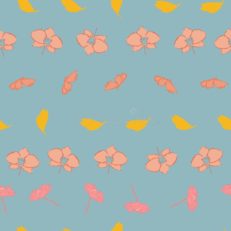 Flower Leaf Seamless Repeat Patternd Design Stock Vector - Illustration ...