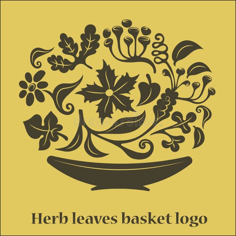 Flower leaves basket logo stock vector. Illustration of invitation ...