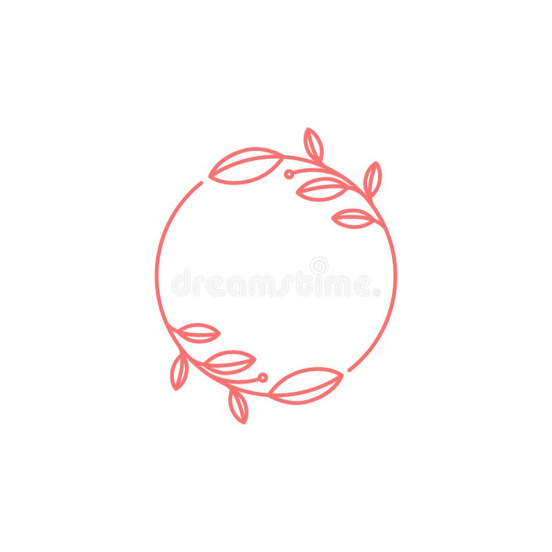 Flower Leaves Circle Line Feminine Vector Logo Design Stock Vector ...