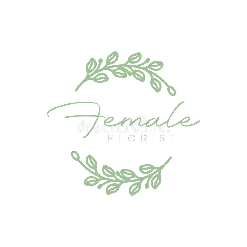 Flower Leaves Circle Line Feminine Vector Logo Design Stock Vector ...