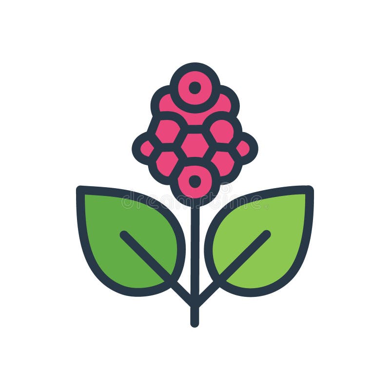 Flower with Leaves. Pink Flower with Green Leaves, Representing Growth ...