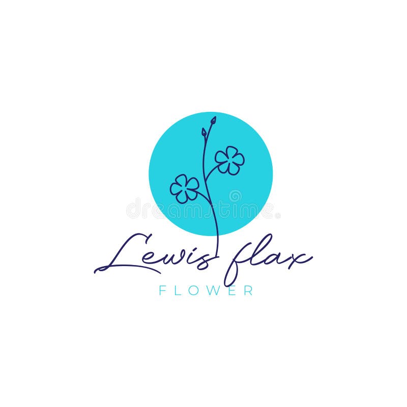 Flower Lewis Flax Logo Design Stock Vector - Illustration of color ...