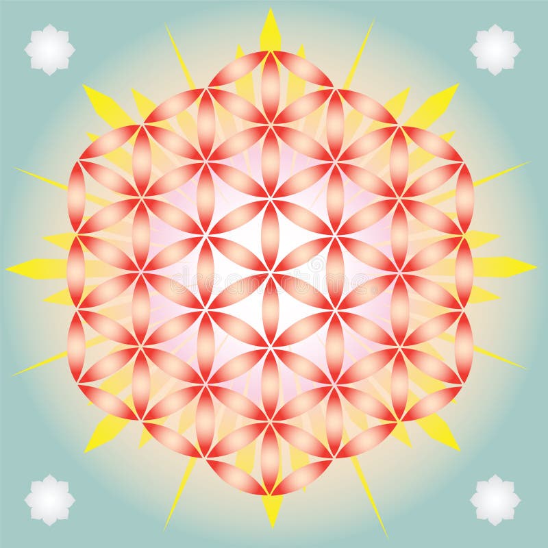 Flower Of Life In Red Lotus Stock Vector - Illustration of astrological ...