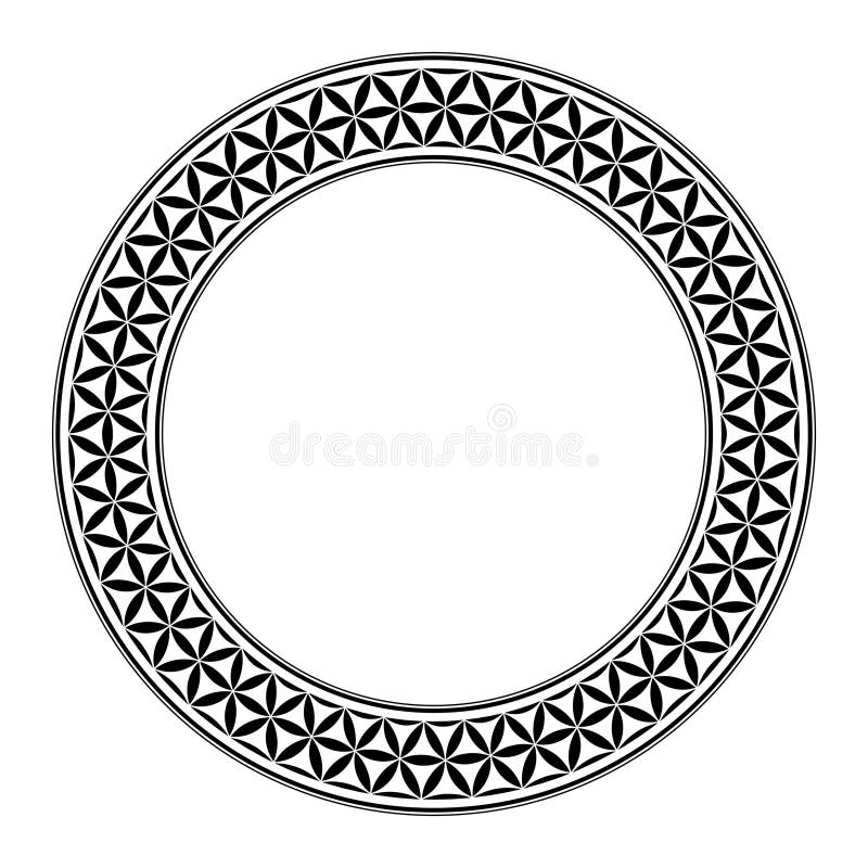 Flower of Life Pattern, Circle Frame and Decorative Border with Lens ...