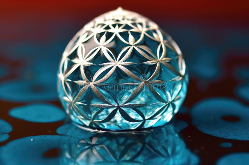 Flower of Life Pattern in a Water Droplet Stock Illustration ...