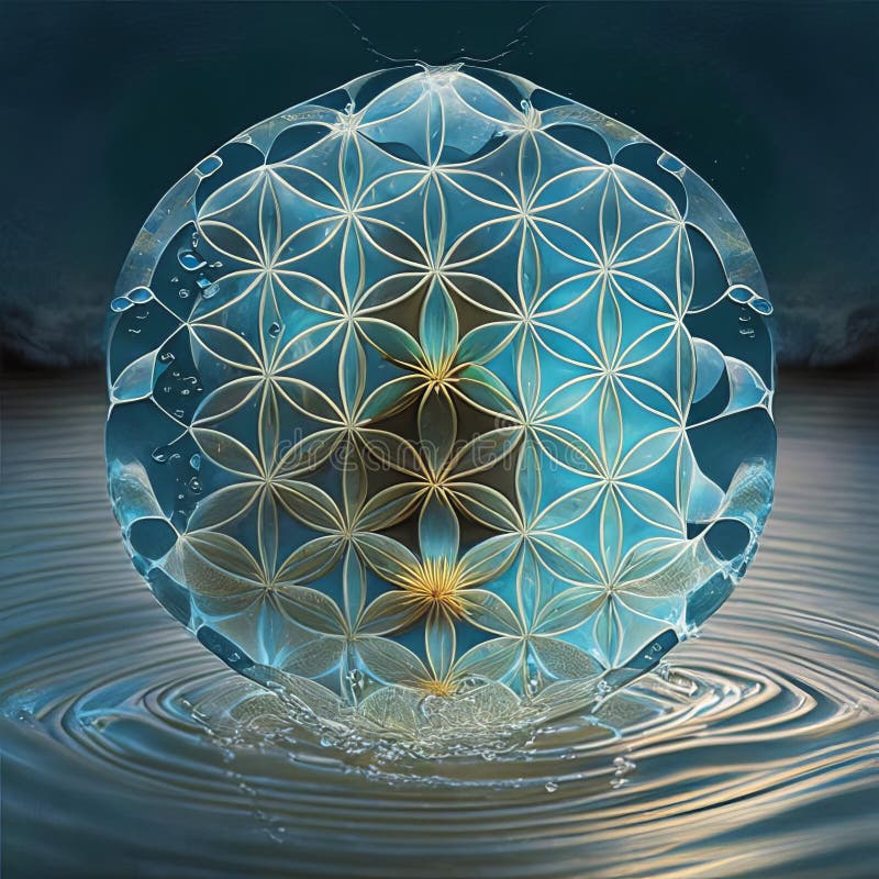 Flower of Life in Water, Sacred Geometry. Overlapping Circles Stock ...