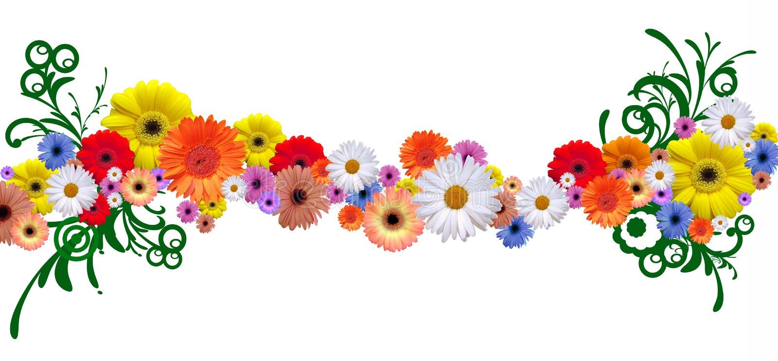 Flower border stock illustration. Illustration of happy - 4896316