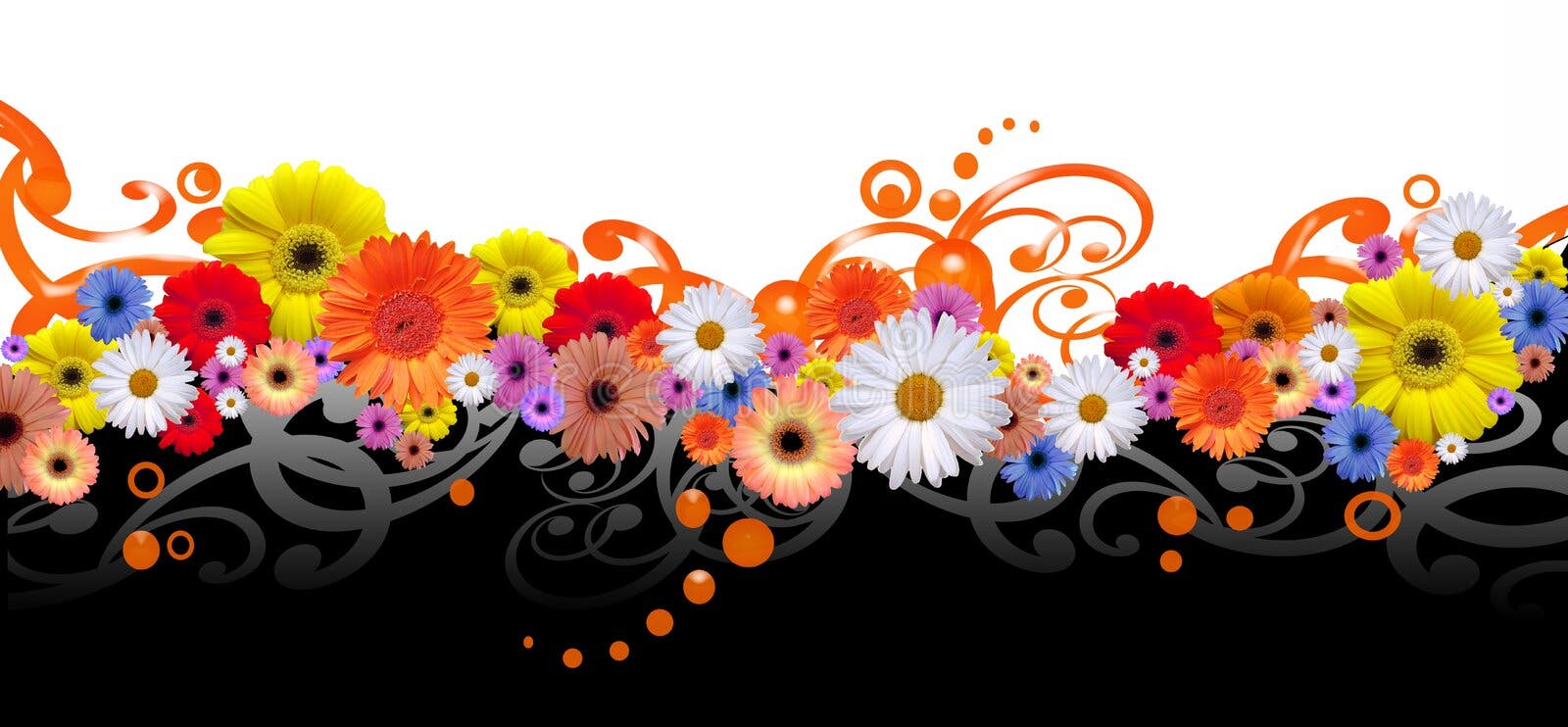 Flower border stock illustration. Illustration of happy - 4896316
