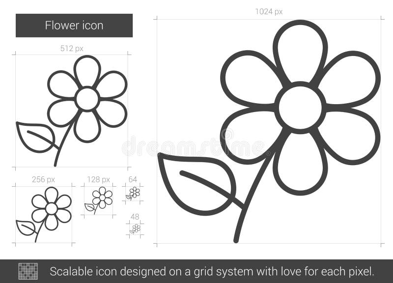 Flower line icon. stock vector. Illustration of florist - 94419361