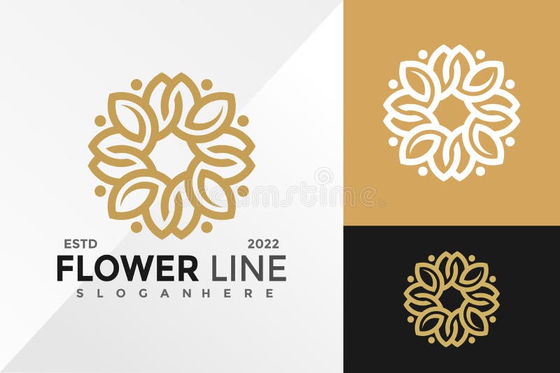 Flower Line Logo Design Vector Illustration Template Stock Illustration ...