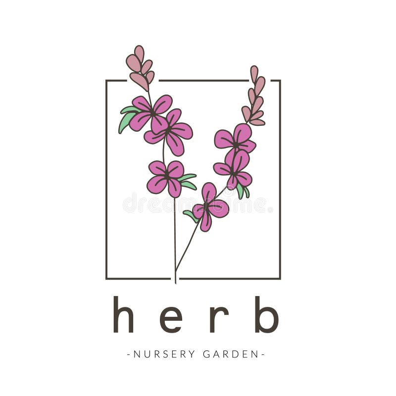 Floral Design for Nursery Logo Concept Stock Illustration ...