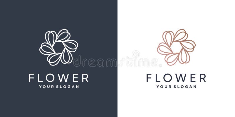 Flower Logo with Creative Idea Premium Vector Concept Stock Vector ...