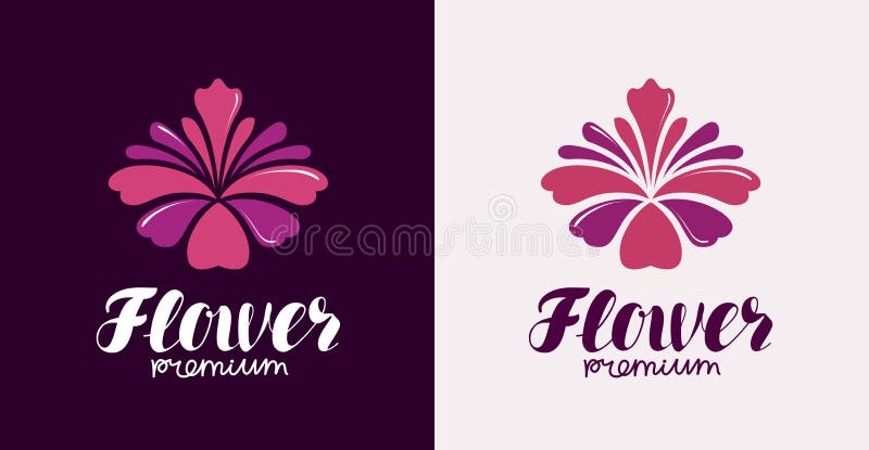 Flower Logo or Label. Vector Illustration Stock Vector - Illustration ...