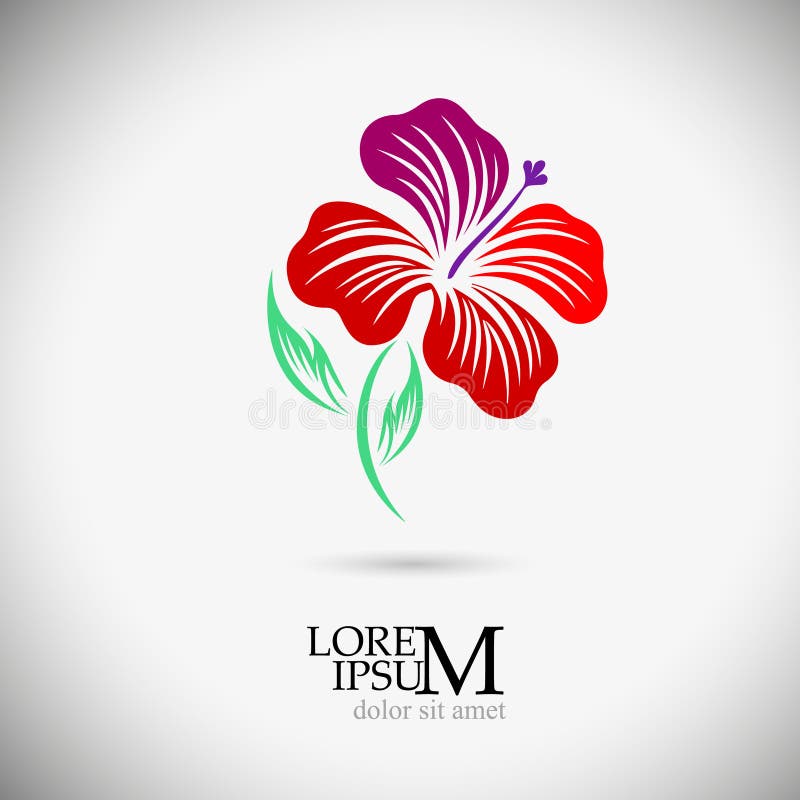 Flower Logo Object. Hand Drawing Stock Illustration - Illustration of ...