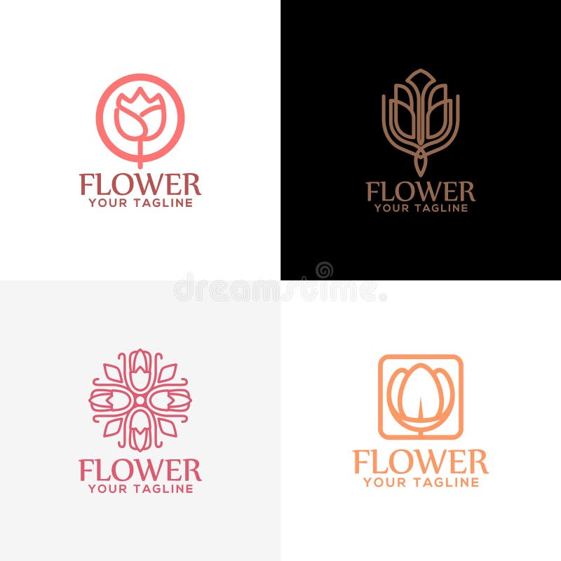 Flower Logo Vector Art Logo Template and Illustration Stock ...