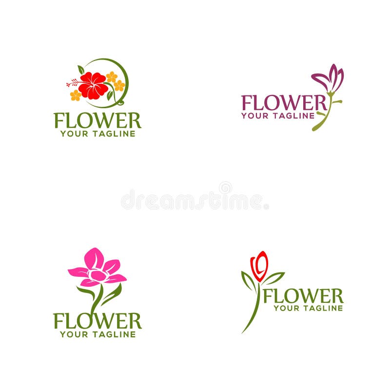 Flower Logo Vector Art Logo Template and Illustration Stock ...