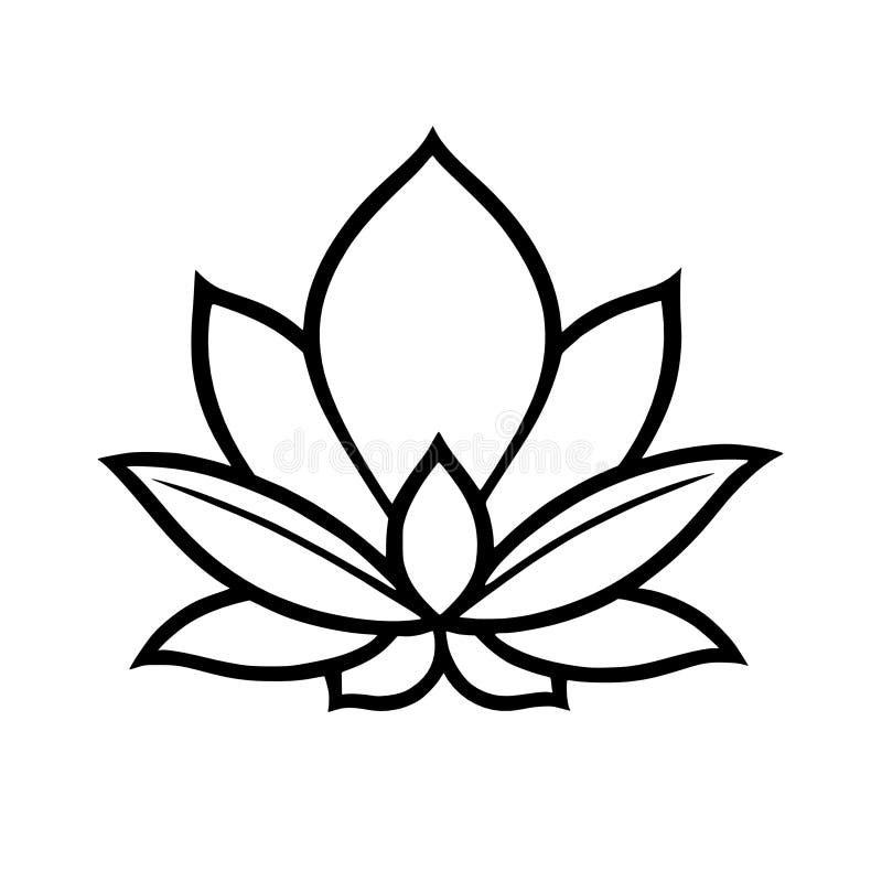 Flower Lotus Icon, Outline Style Stock Illustration - Illustration of ...