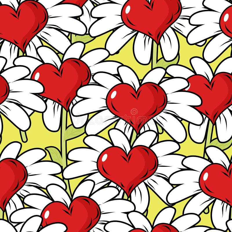 Flower of Love Seamless Pattern. Flower Meadow Stock Vector ...