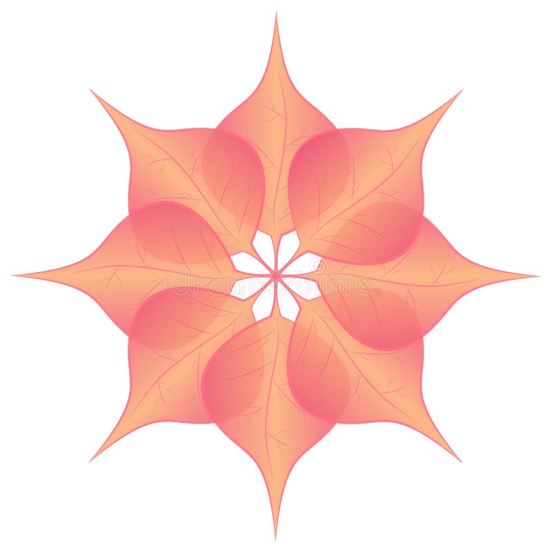 Flower Made of Eight Leaves in Pink and Orange Stock Vector ...