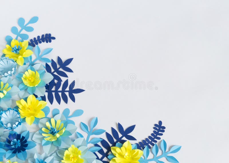 Flower Made of Paper. Blue and White Color Stock Illustration ...