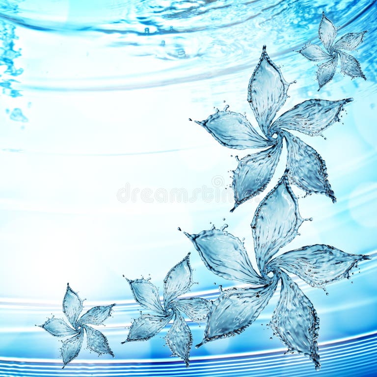 Flower Made of Water Splash Stock Illustration - Illustration of light ...