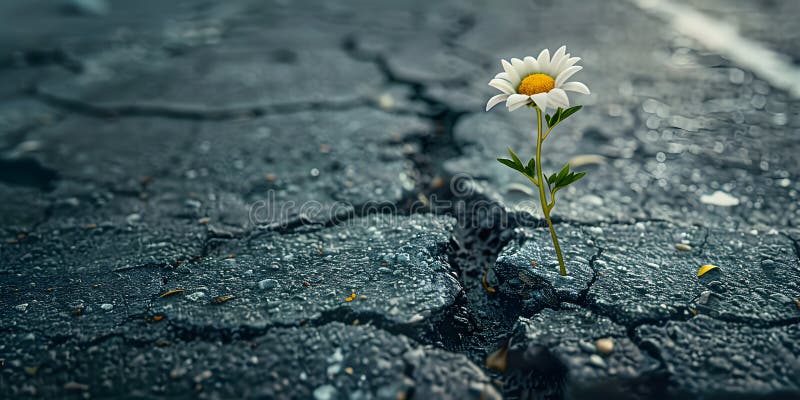 A Flower Makes Its Way Out of the Ground Stock Image - Image of beauty ...