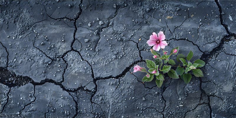 A Flower Makes Its Way Out of the Ground Stock Photo - Image of spring ...