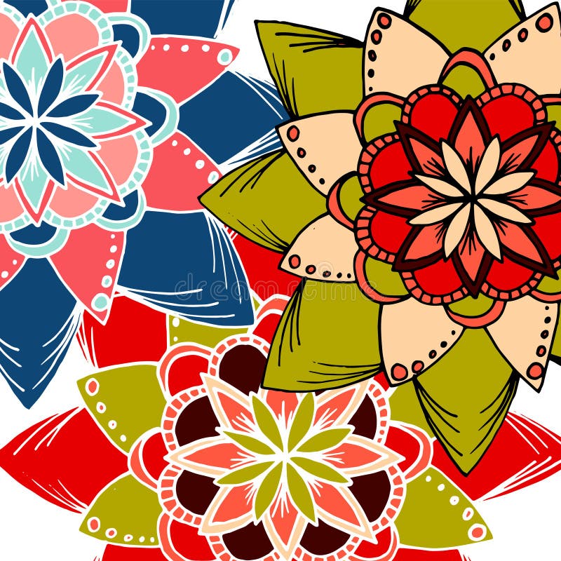 Flower mandala background stock illustration. Illustration of doodle ...