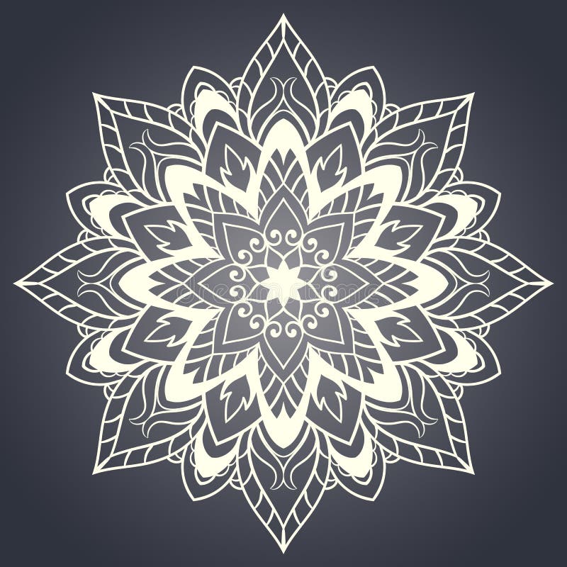 Flower Mandala. Ethnic Pattern. Round Mandala of Lines Stock Vector ...