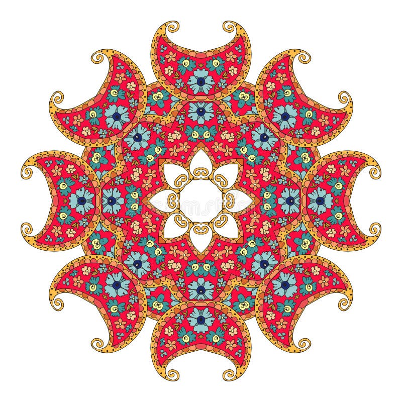 Flower Mandala. Vector Illustration Stock Vector - Illustration of ...