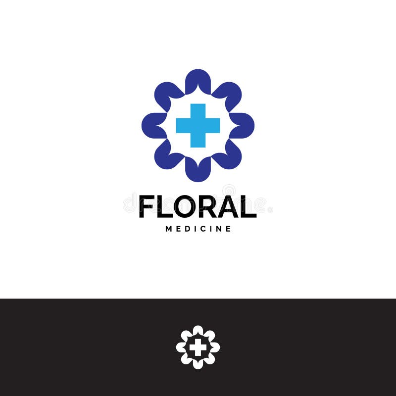 Flower and Medical Icon Inside Logo Design Icon Illustration Stock ...