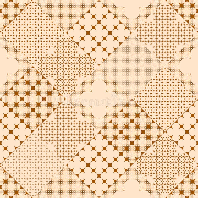 Flower Monogram Seamless Pattern on a Light Brown Background. Stock ...