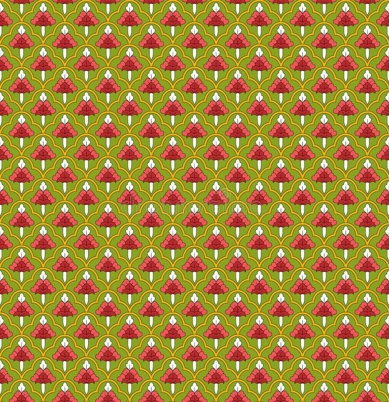 Flower Motif Pattern Handmade Artwork Stock Illustration - Illustration ...