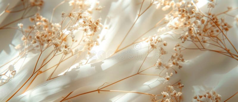 Flower Nature Background, Light-beige Colours. Generative AI Stock ...