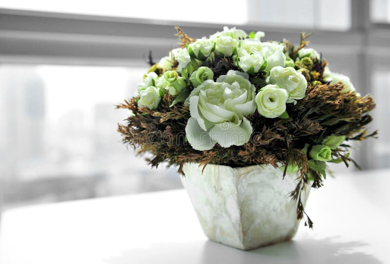 Flower Jar Office Decoration Stock Photo - Image of table, idea: 38942486