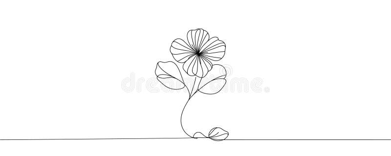 Flower in One Continuous Line. Vector Graphics of a Delicate Flower in ...