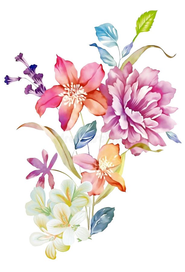 Flower out line effect stock illustration. Illustration of digital ...