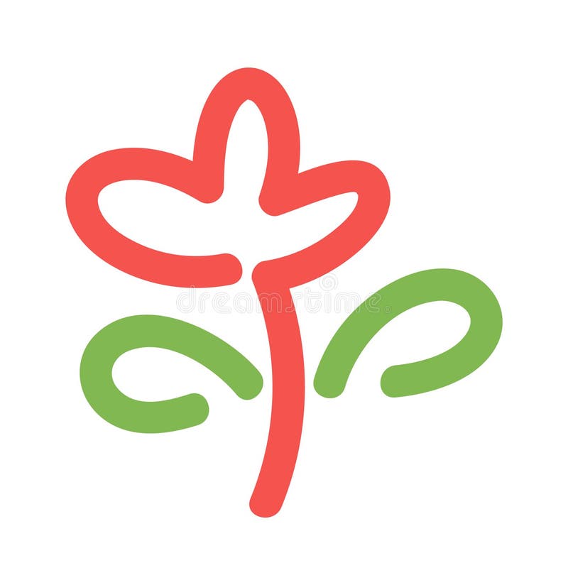 Flower Outline Color Doodle Drawing Stock Vector - Illustration of ...