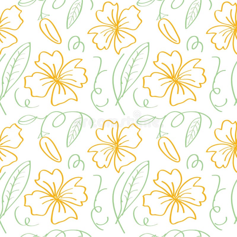 Flower Pencil Outline Pattern Stock Illustration - Illustration of ...
