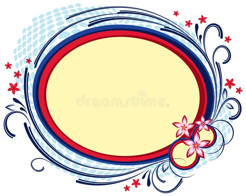 Flower oval frame stock vector. Illustration of adornment - 13748625
