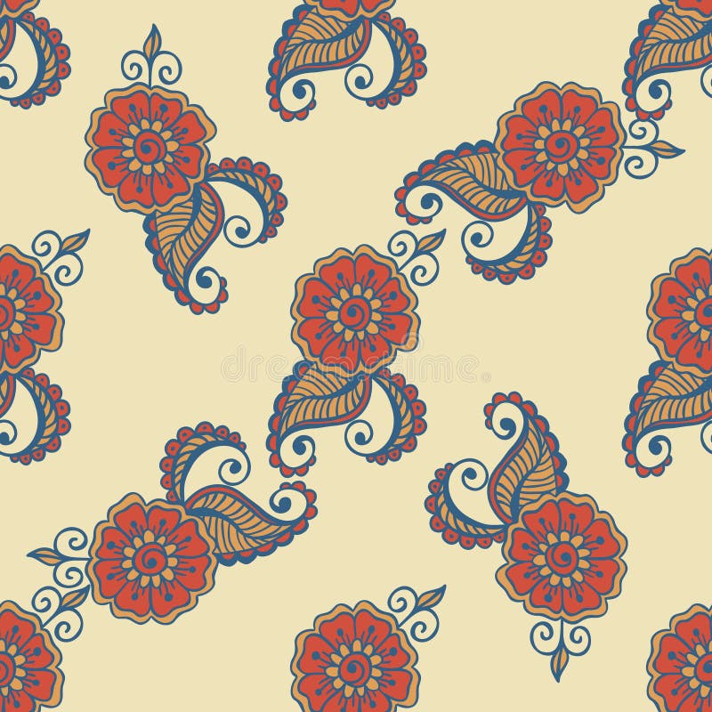 Flower paisley pattern stock vector. Illustration of background - 63465872