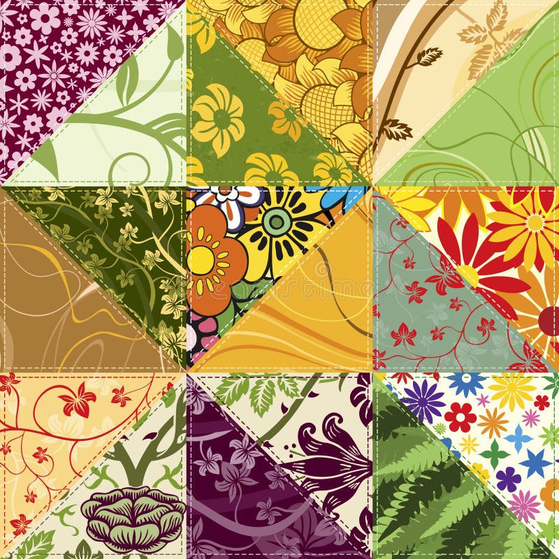 Flower Patchwork stock vector. Illustration of abstract - 7337898