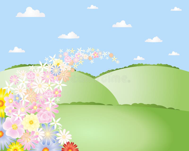 Flower path stock vector. Illustration of landscape, decorative - 19270792