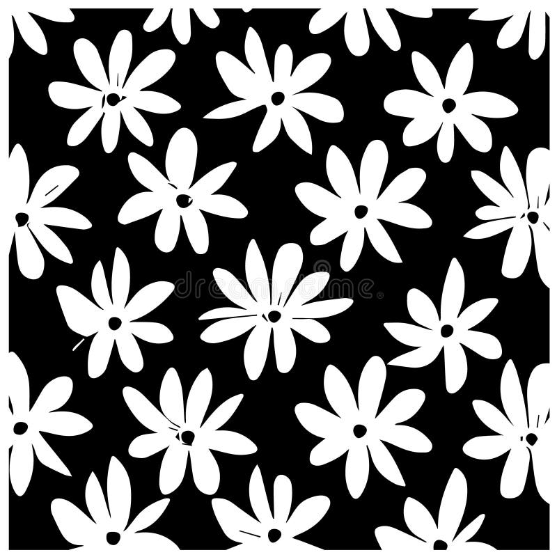 Flower Pattern Background with Black and White Tone Color Stock ...