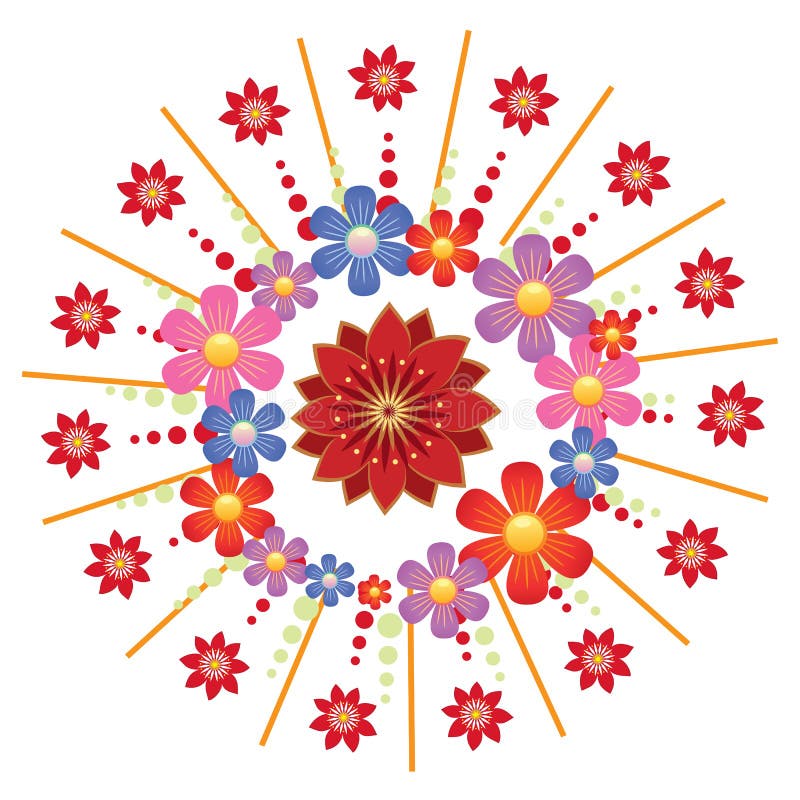 Crystal Gems Flower Pattern Stock Illustration - Illustration of gold ...