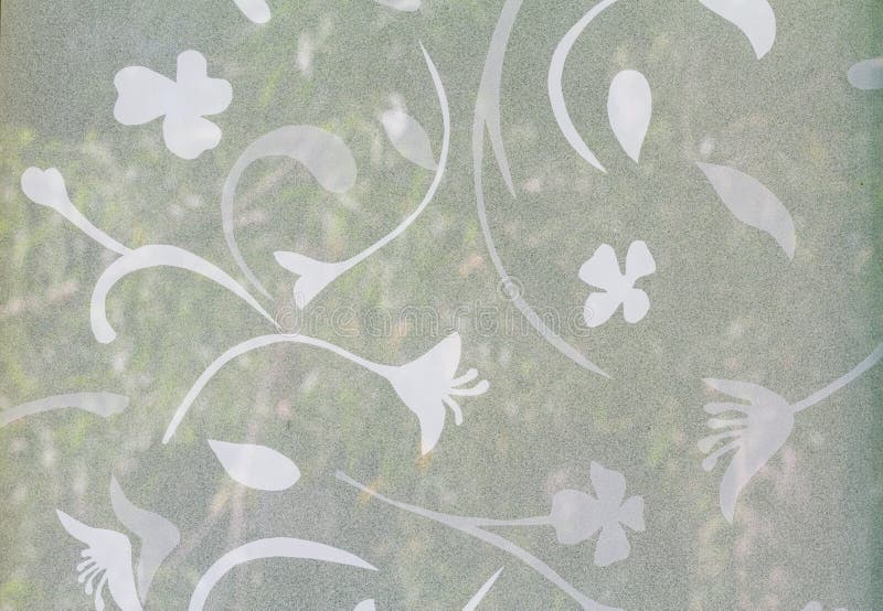 Flower Pattern on Background Corrugated Glass Stock Image - Image of ...