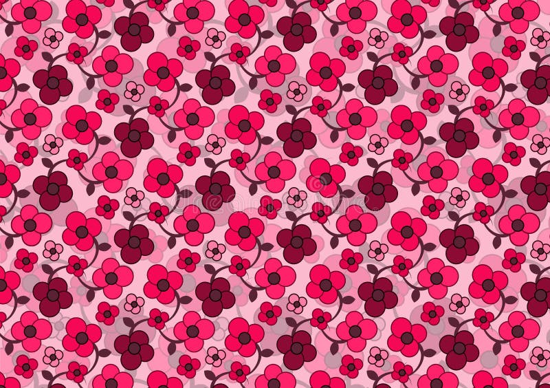 Maroon Flower Seamless Pattern Background Wallpaper Stock Illustration ...