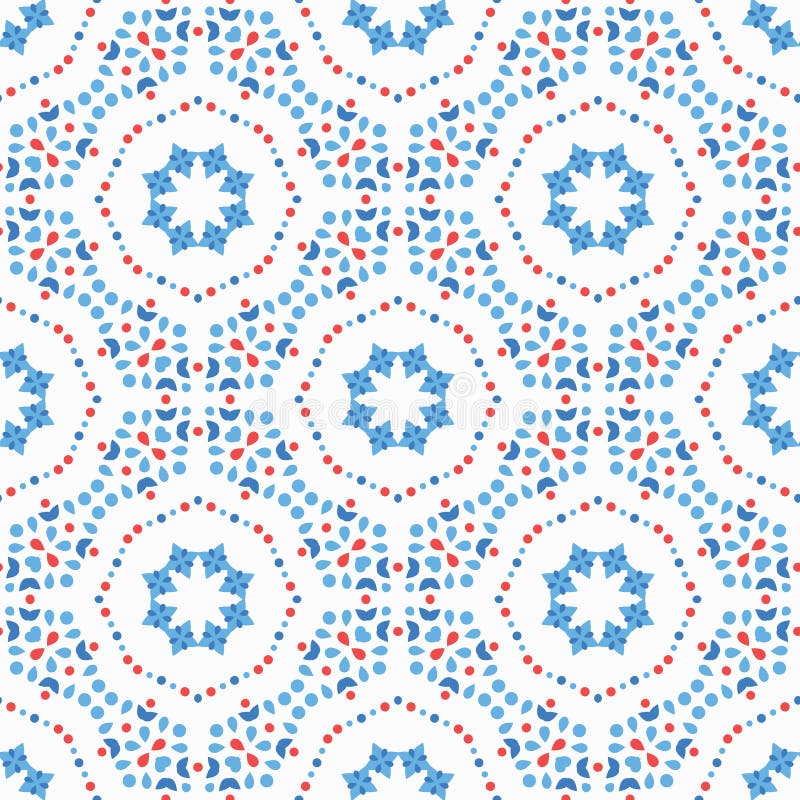 Flower Pattern Blue Boho Background Stock Vector - Illustration of ...