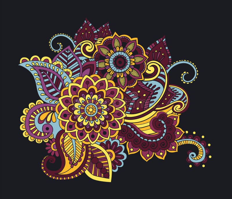 Flower Pattern Bright Abstract Wallpaper Vintage Stock Illustration ...